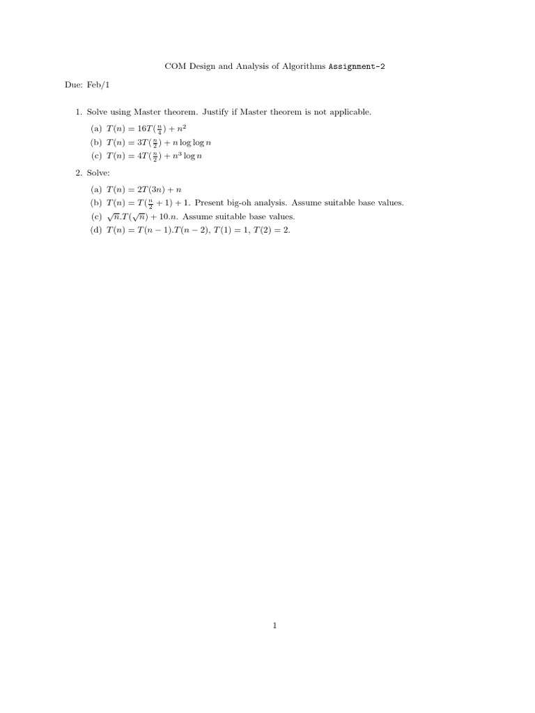 2016 Daa Assignment 2 | PDF