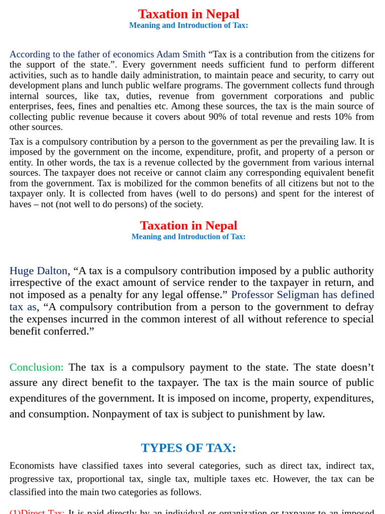 Taxation in Nepal-2 | PDF | Taxes | Taxpayer