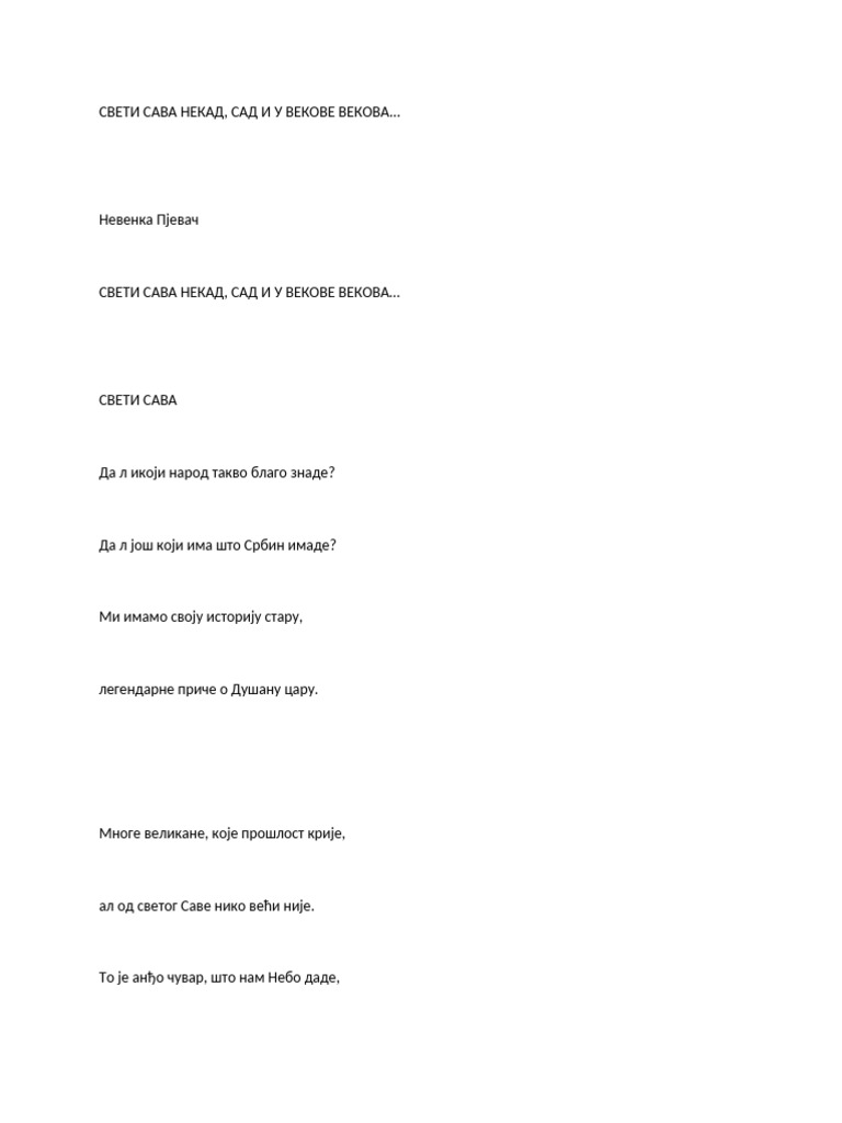 Sveti Sava Nekad i Sad | PDF