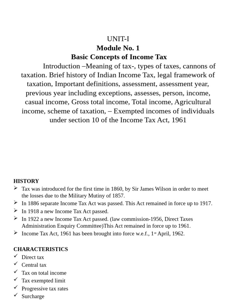 IT- I Module - 01 | PDF | Taxes | Income Tax
