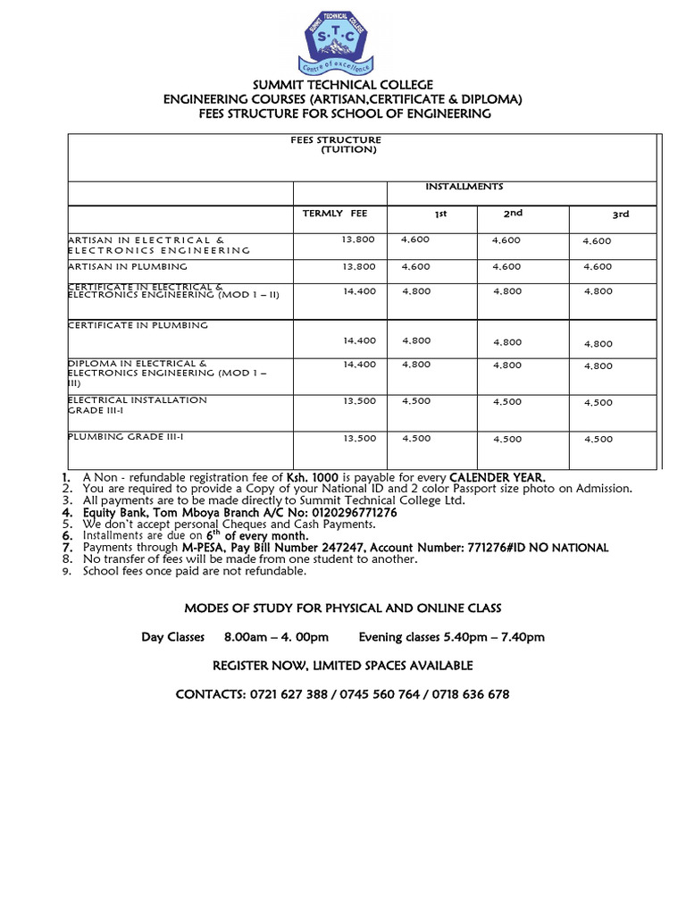 Engineering Fee Structure (1) - 1 | PDF