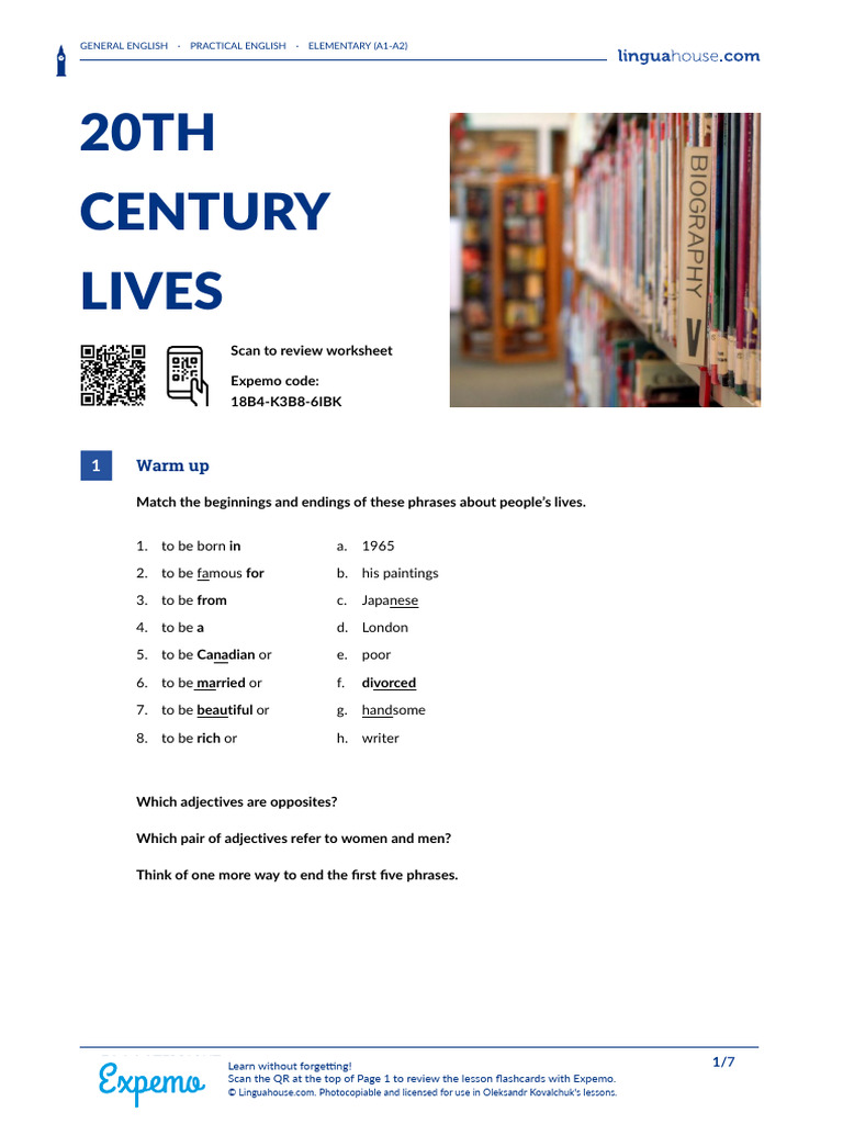 20th Century Lives British English Student | PDF | Stress (Linguistics ...