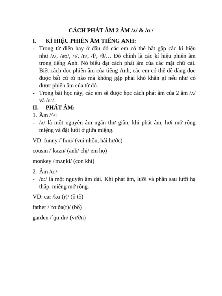 Cách Phát Âm Unit 1 6 | PDF