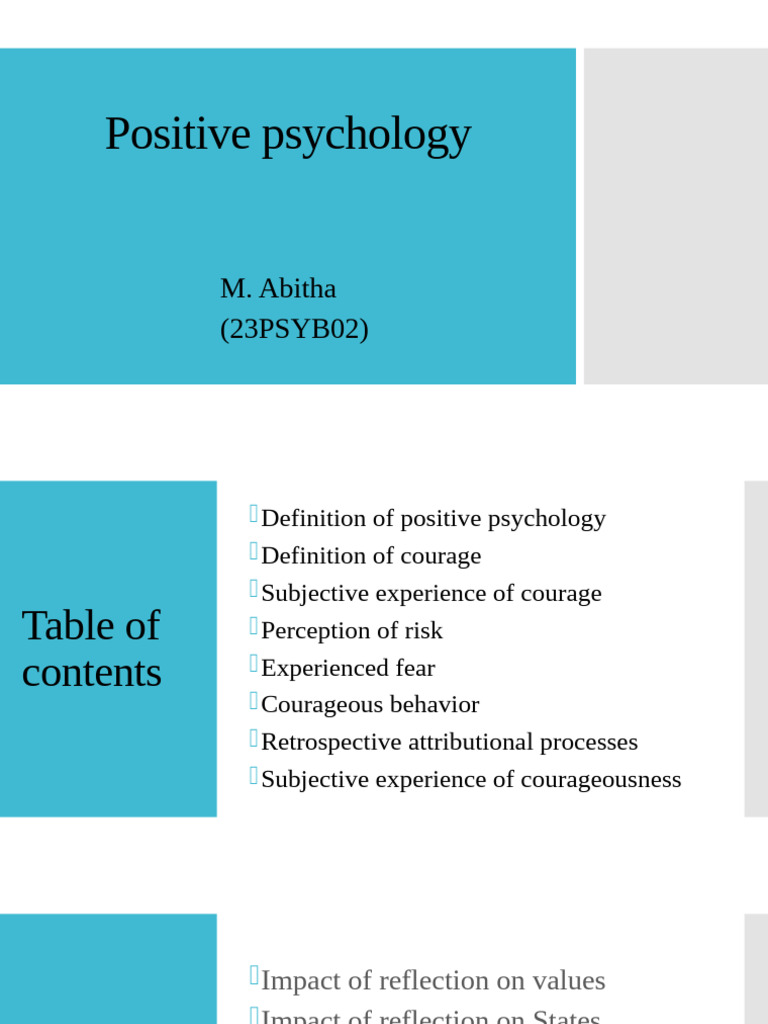 Abitha - Positive Psychology | PDF | Psychological Resilience | Self Efficacy