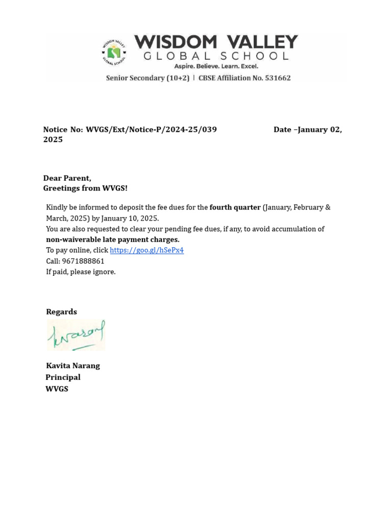 No 39 Fee Notice Jan 02.Docx (3) | PDF