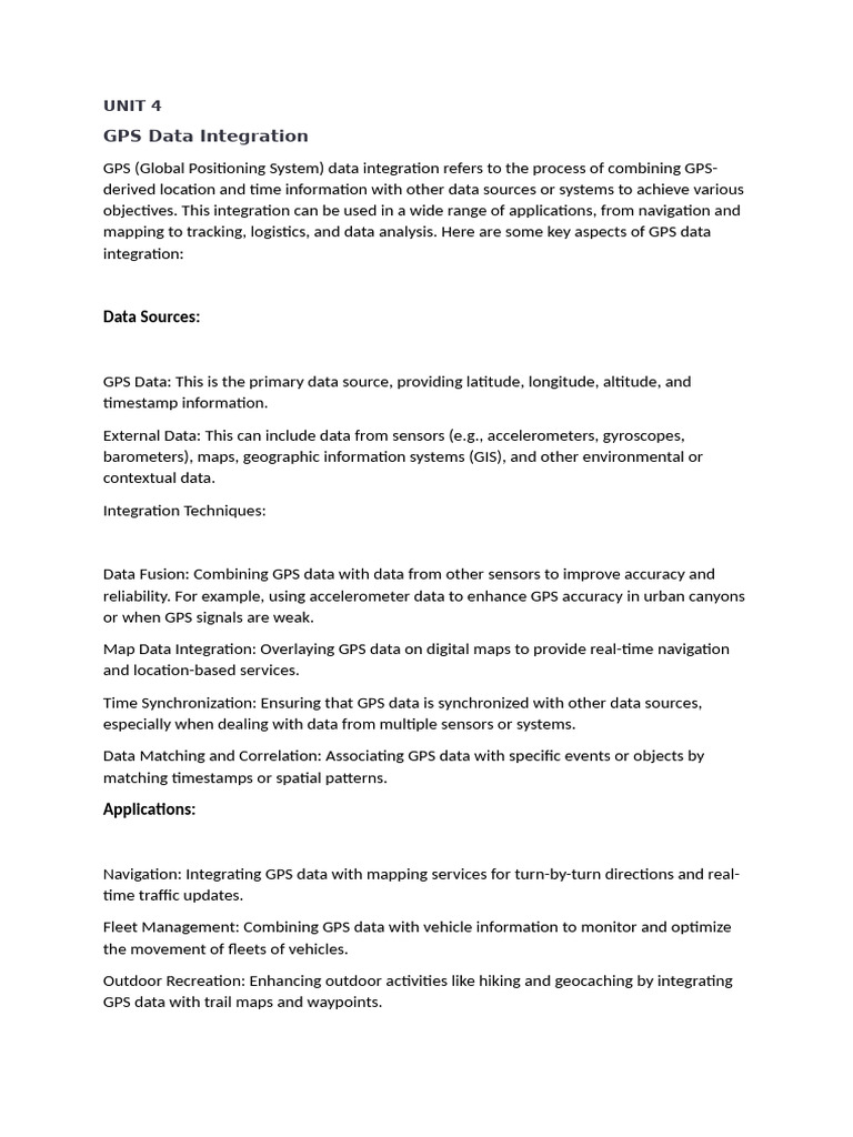 UNIT 4 | PDF | Geographic Information System | Global Positioning System