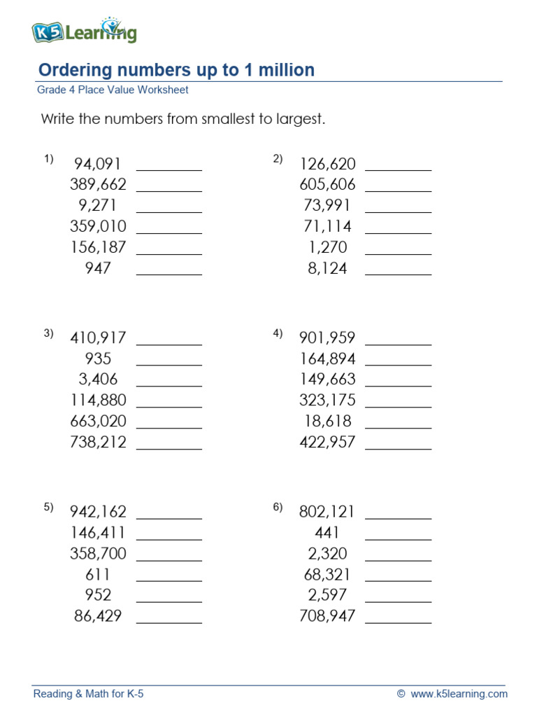 Grade-4-Ordering-Numbers-A-Merged 2 | PDF