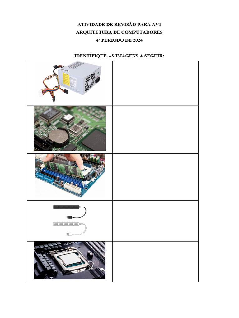 ATIVIDADE básica de arquitetura de computadores | PDF