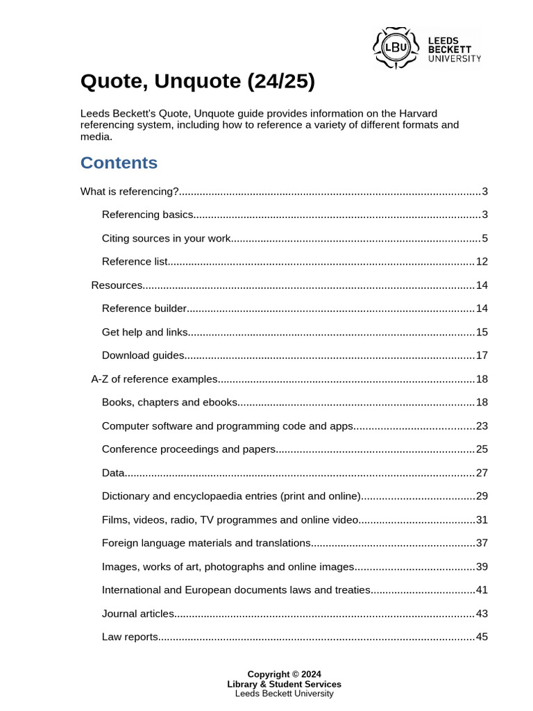 Quote, Unquote Complete Guide 24-25 | PDF | Citation | Digital Object Identifier