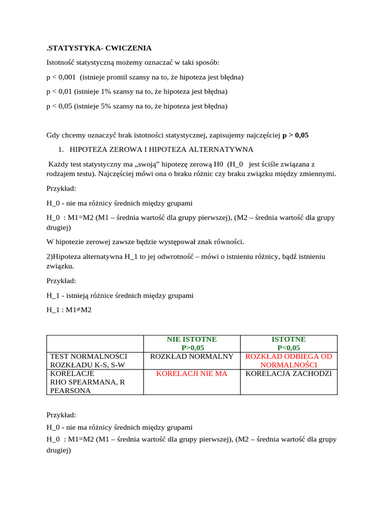 Statystyka - Notatki | PDF