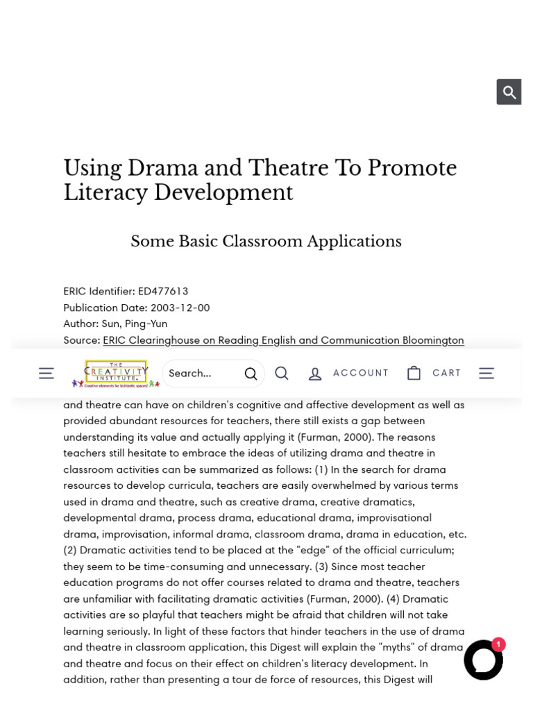 Using Drama and Theatre To Promote Literacy Development | PDF ...