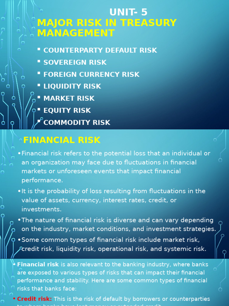 Unit-5 Major Risk in TM | PDF | Financial Risk | Credit Risk
