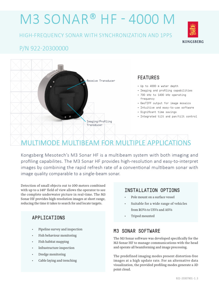 Spec Sheet m3 Sonar HF With Sync and 1pps 4000m Us en | PDF | Sonar ...
