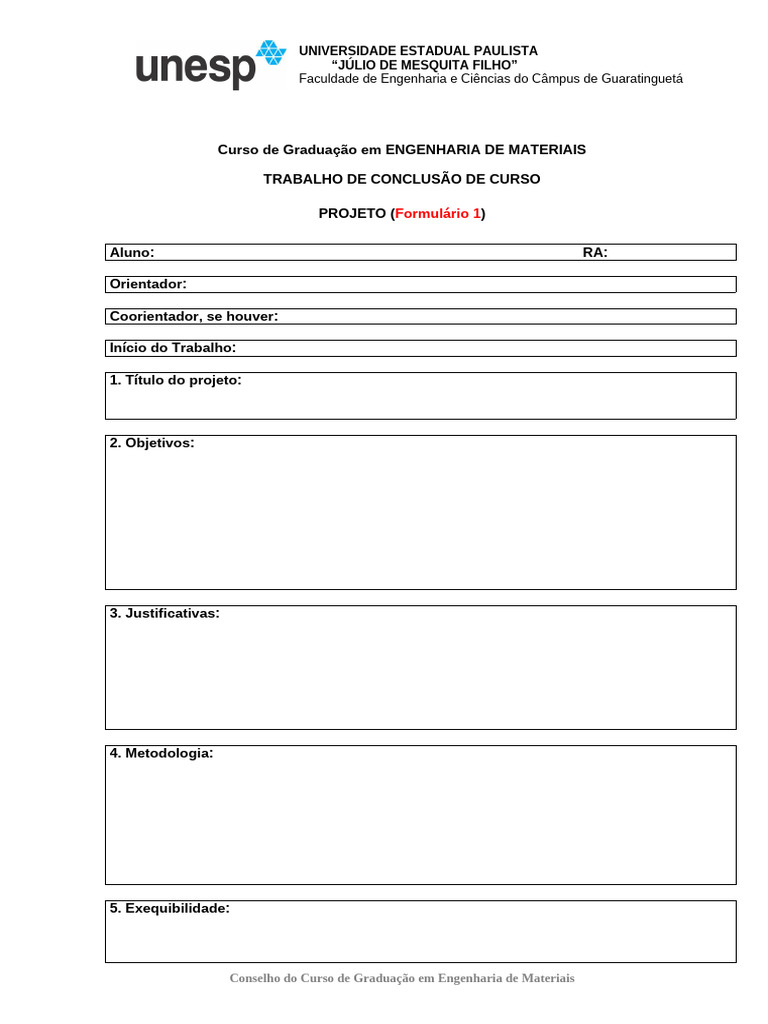 Formularios TCC - Materiais - Portaria 38 2022 | PDF