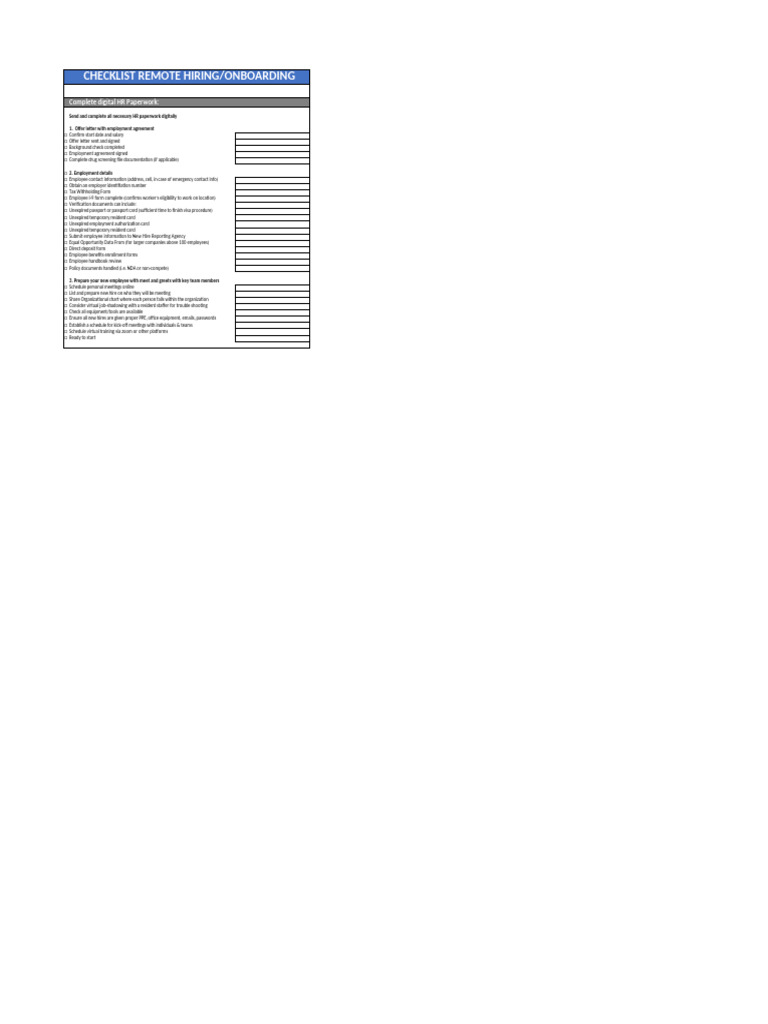 Online Hiring Checklist Template | PDF