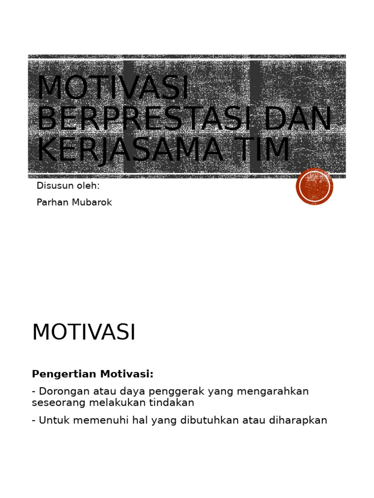 Motivasi Berprestasi & Kerjasama Tim | PDF