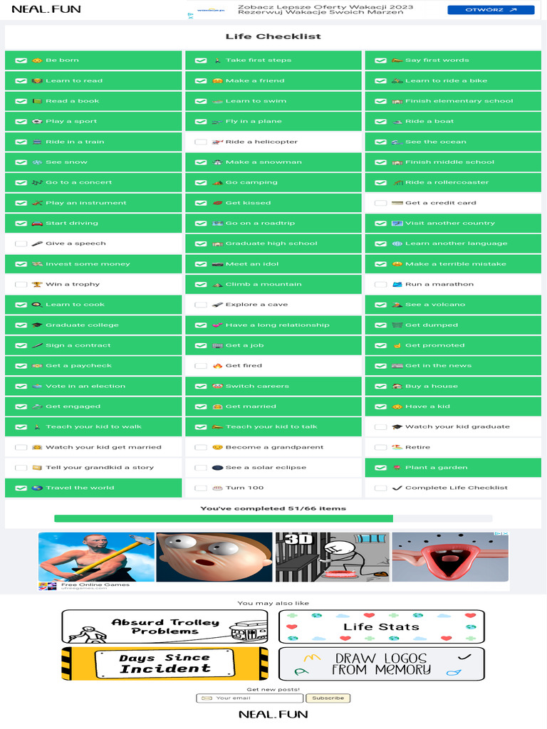 Life Checklist | PDF