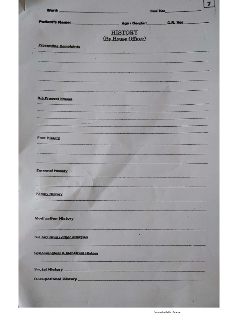 History Taking Form. 08-11-2022 12.12 | PDF