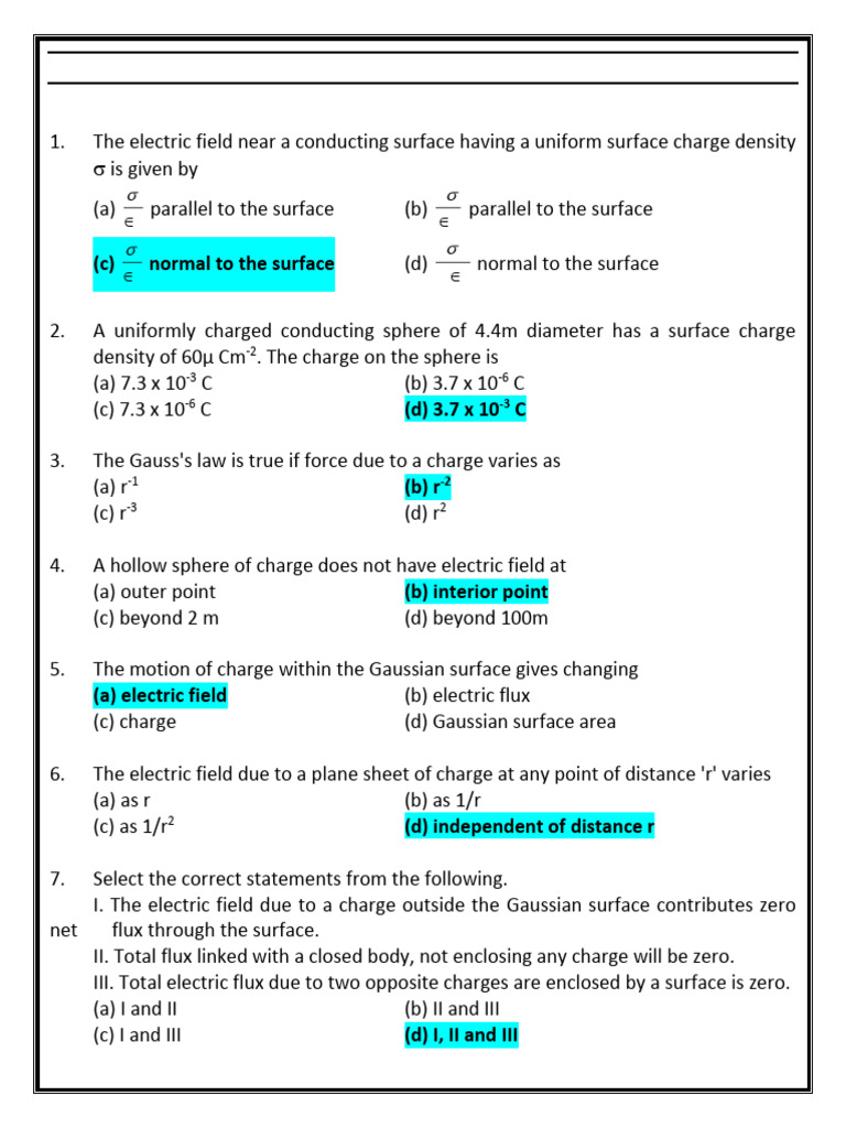 12th FNT 05 Phy(Harish) 21-22 | PDF | Flux | Electric Field