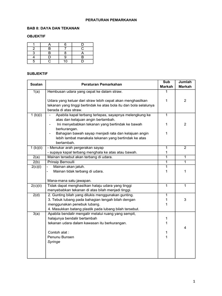 Prolab Sains t5 - Skema Bab 8 | PDF