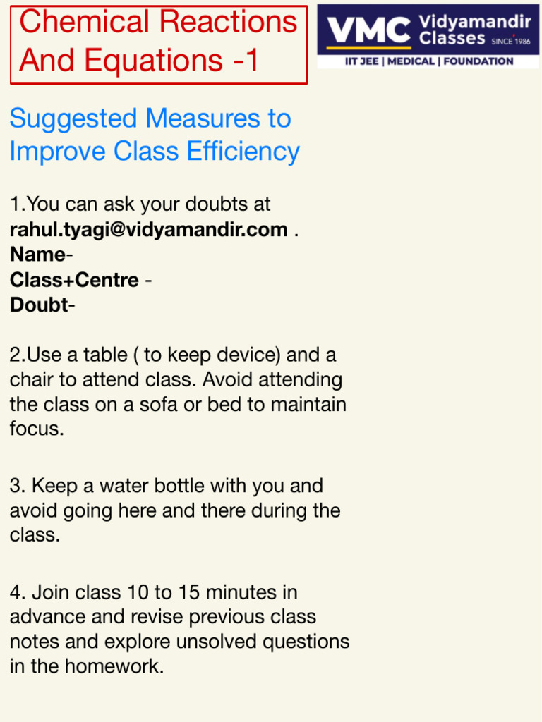 Chemical Reactions & Equations Live | PDF | Chemical Reactions ...