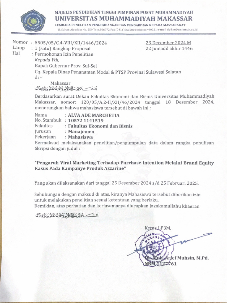 Surat Izin Penelitian | PDF