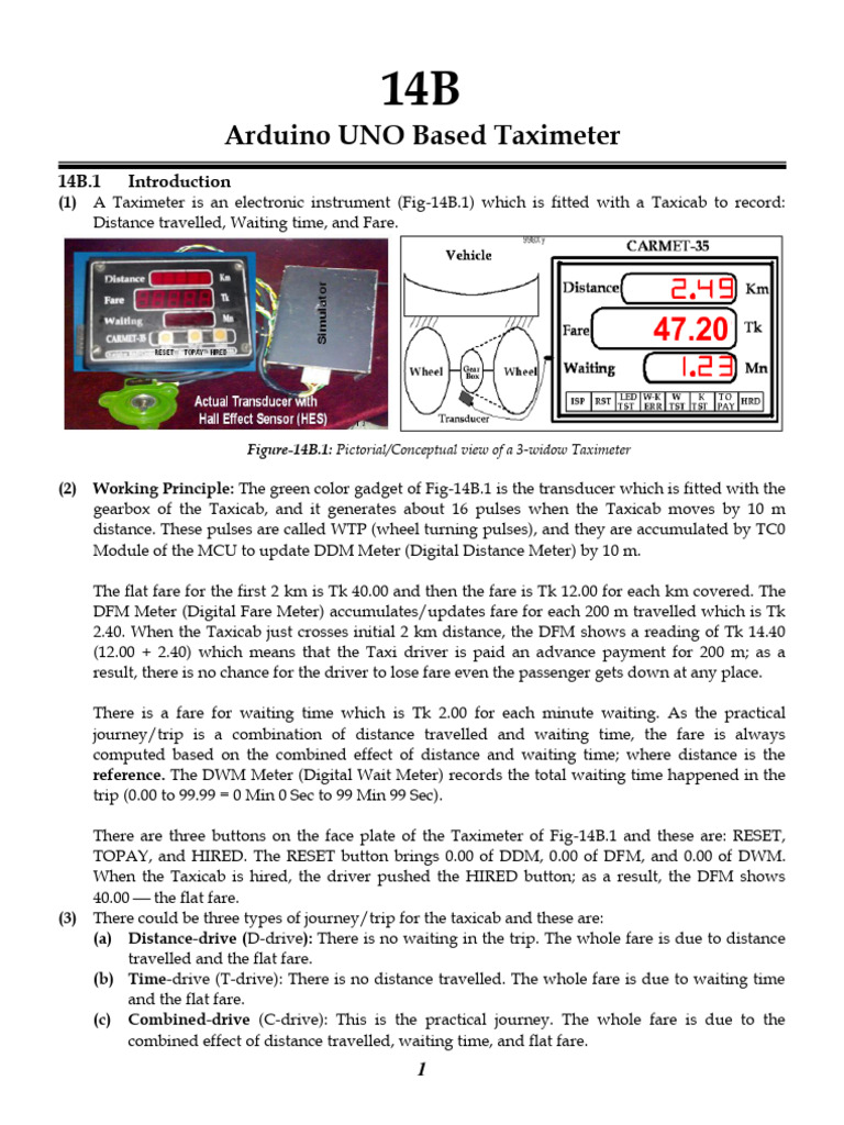 Arduino UNO Taximeter Design Guide | PDF | Vehicles For Hire