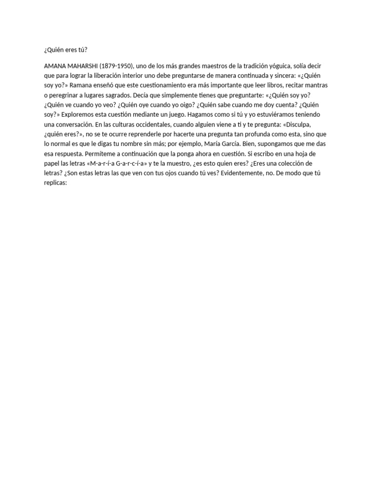 ¿Quién eres tú? Reflexiones sobre la identidad | PDF