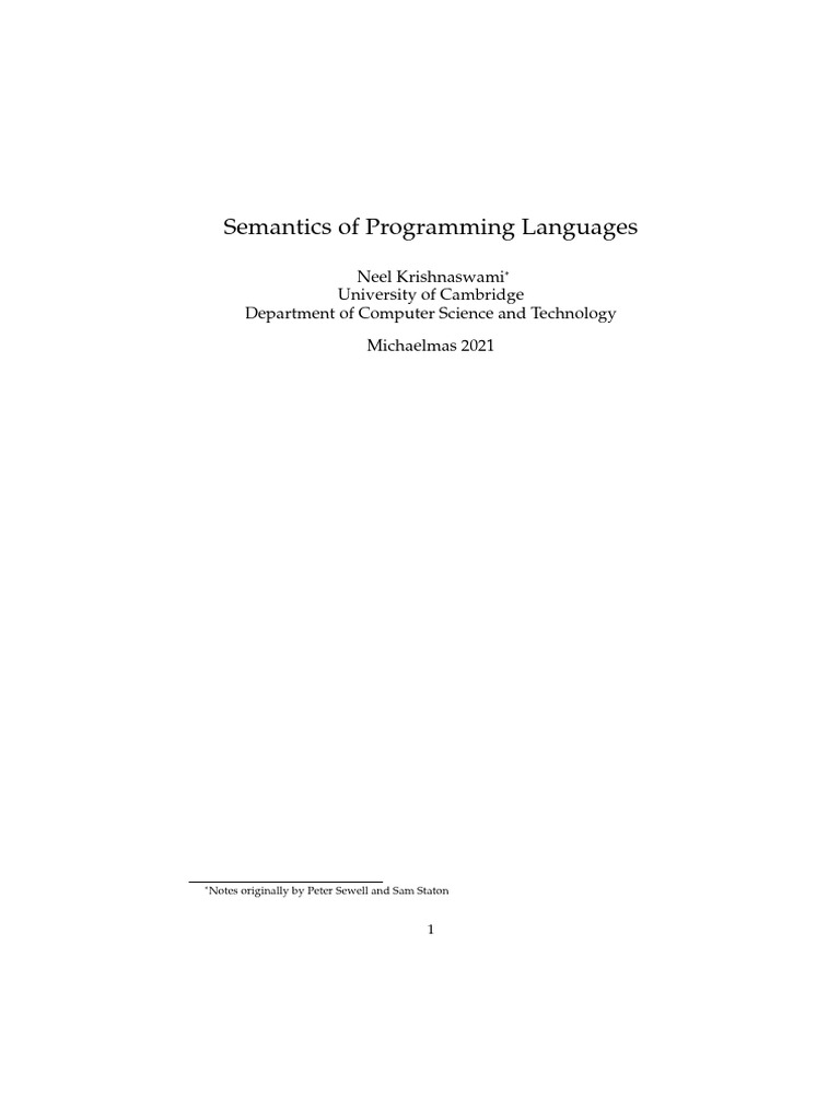 Semantics of Languages - Neel | PDF | Programming Language | Semantics