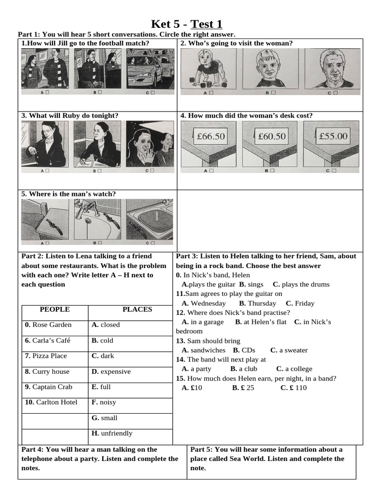 Ket-5-TEST-1-2 | PDF