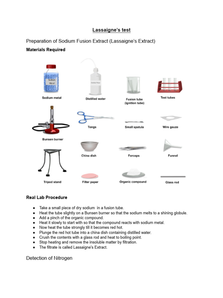 Lassaigne's Test | PDF | Sodium | Chemical Compounds
