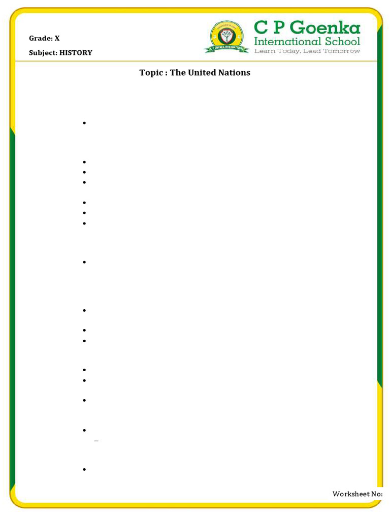 Hist - Chap3 - The United Nations | PDF | United Nations ...