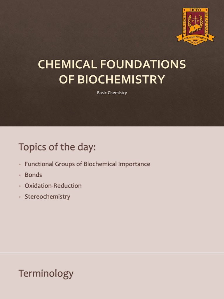 BioChem Lesson 3- Chemical Foundations (1) | PDF | Chirality (Chemistry ...