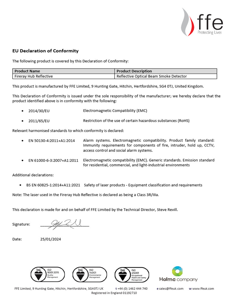 Fireray Hub Smoke Detector Compliance | PDF