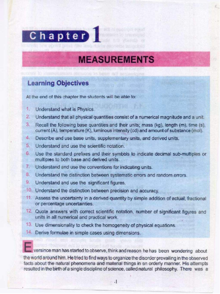 11th Physics Book PTB Ch1 | PDF