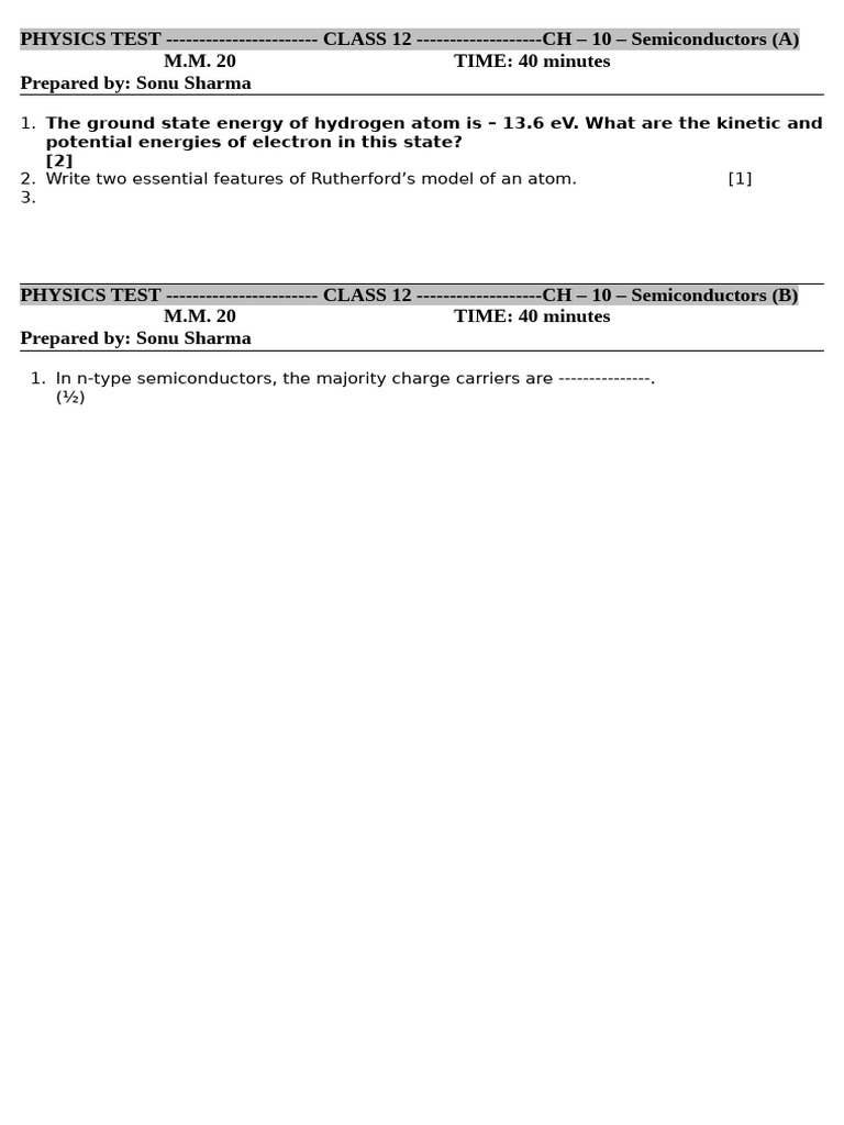 Phy - Ch 08 - 30 m - Test - A b | PDF