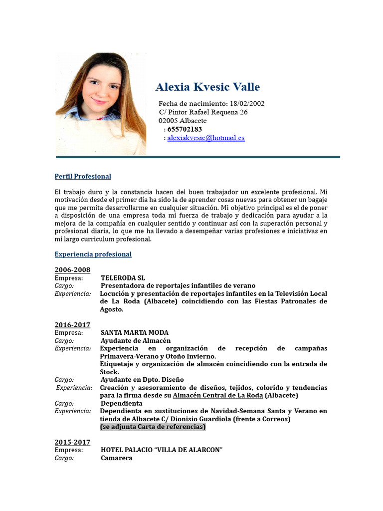 Curriculum Alexia 2022 Marzo | PDF | Hotel