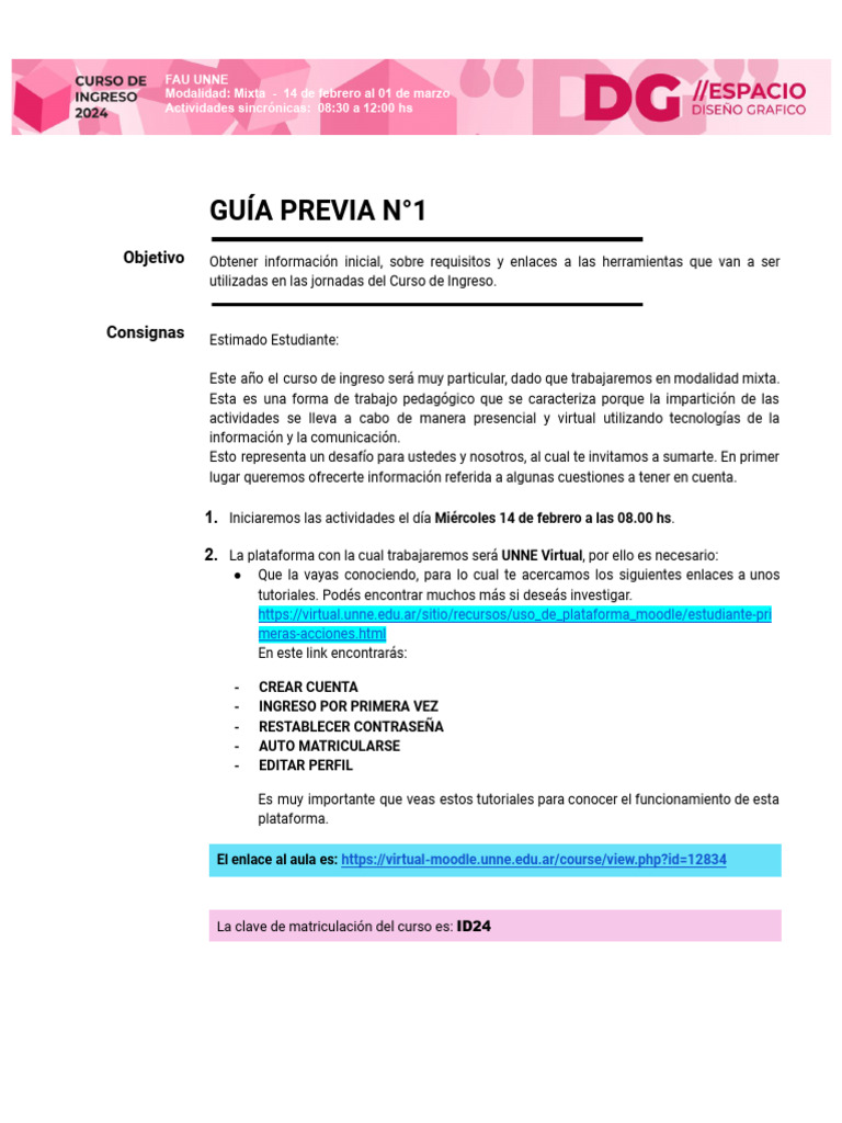 Curso de Ingreso FAU UNNE 2024: Guía Inicial | PDF | Software de la aplicacion | Informática