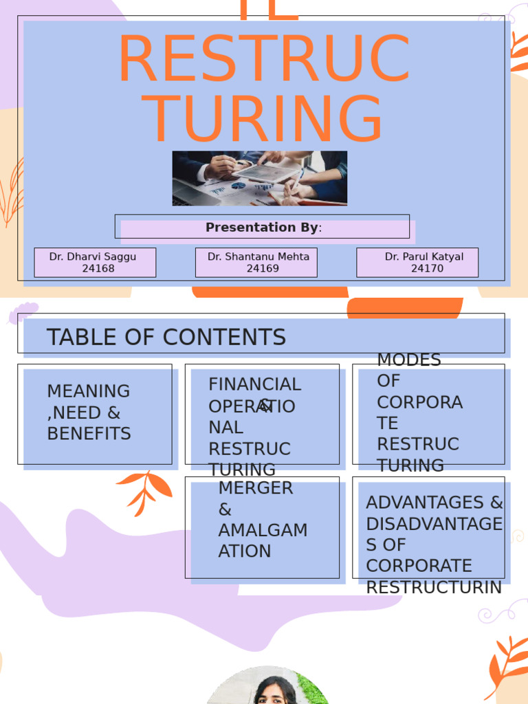 Corporate Restructuring | PDF | Mergers And Acquisitions | Consolidation (Business)