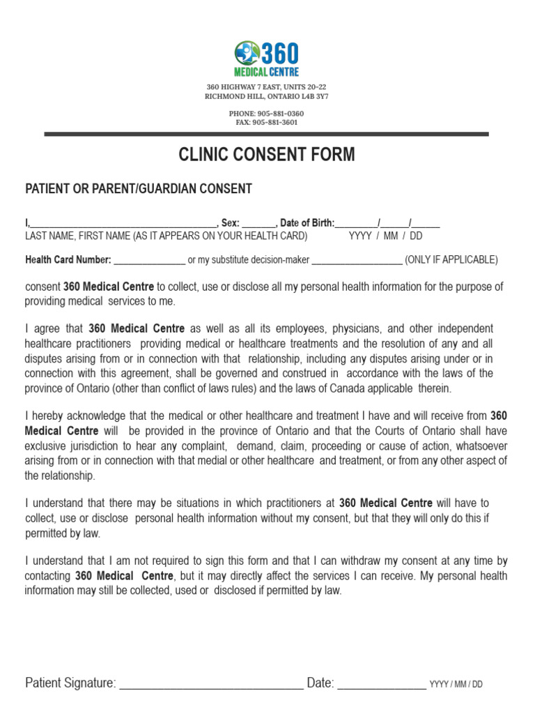 Clinic Consent Form | PDF