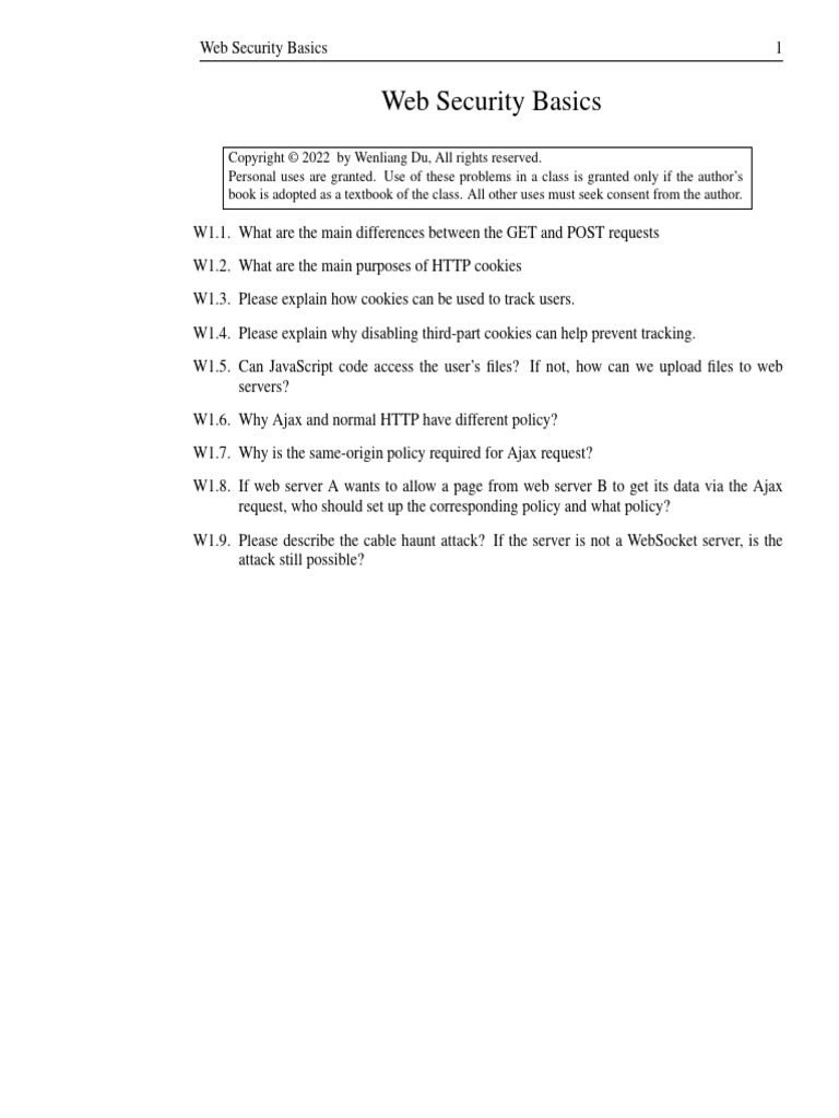 Web Security Basics Ex | PDF