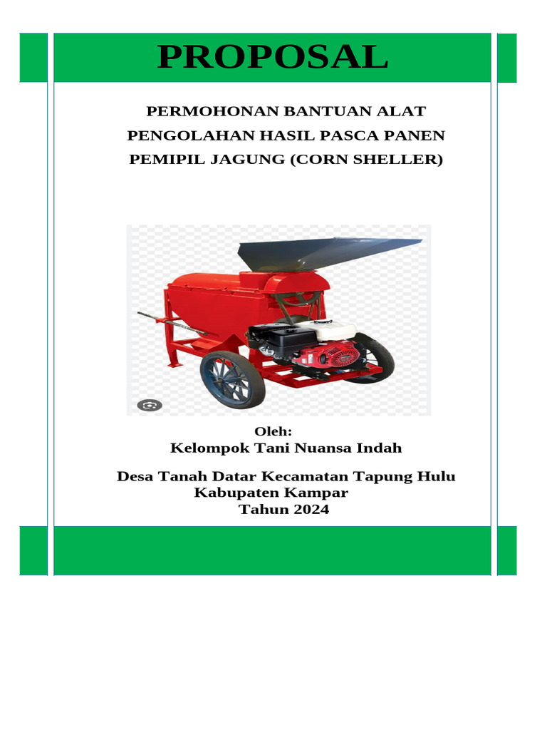 Proposal Alat Pemipil Jagung Nuansa Indah | PDF