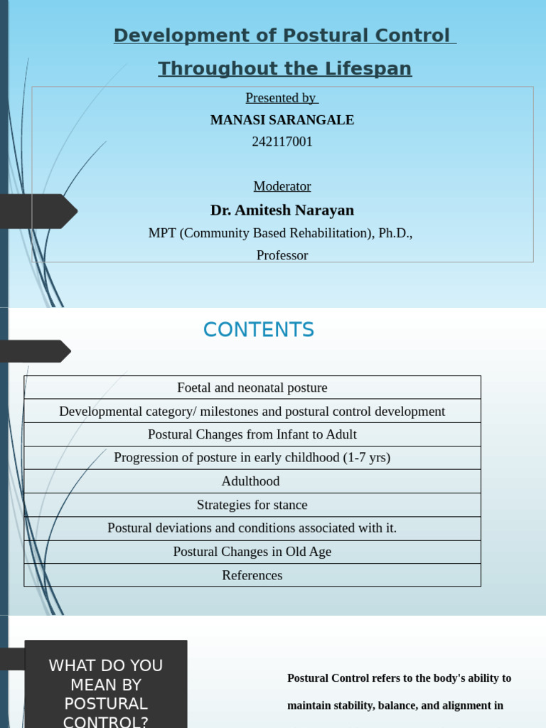 Postural Control Development Overview | PDF | Balance (Ability ...