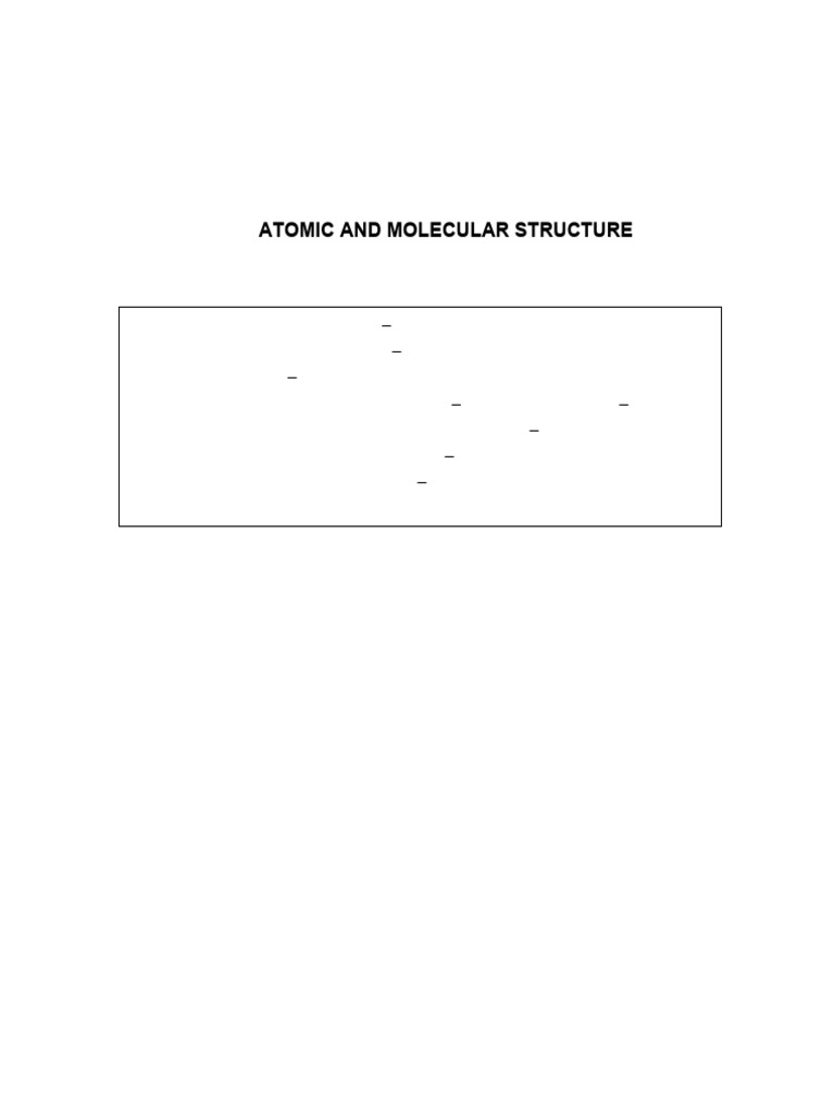 Unit 1 ATOMIC AND MOLECULAR STRUCTURE | PDF | Atomic Orbital ...