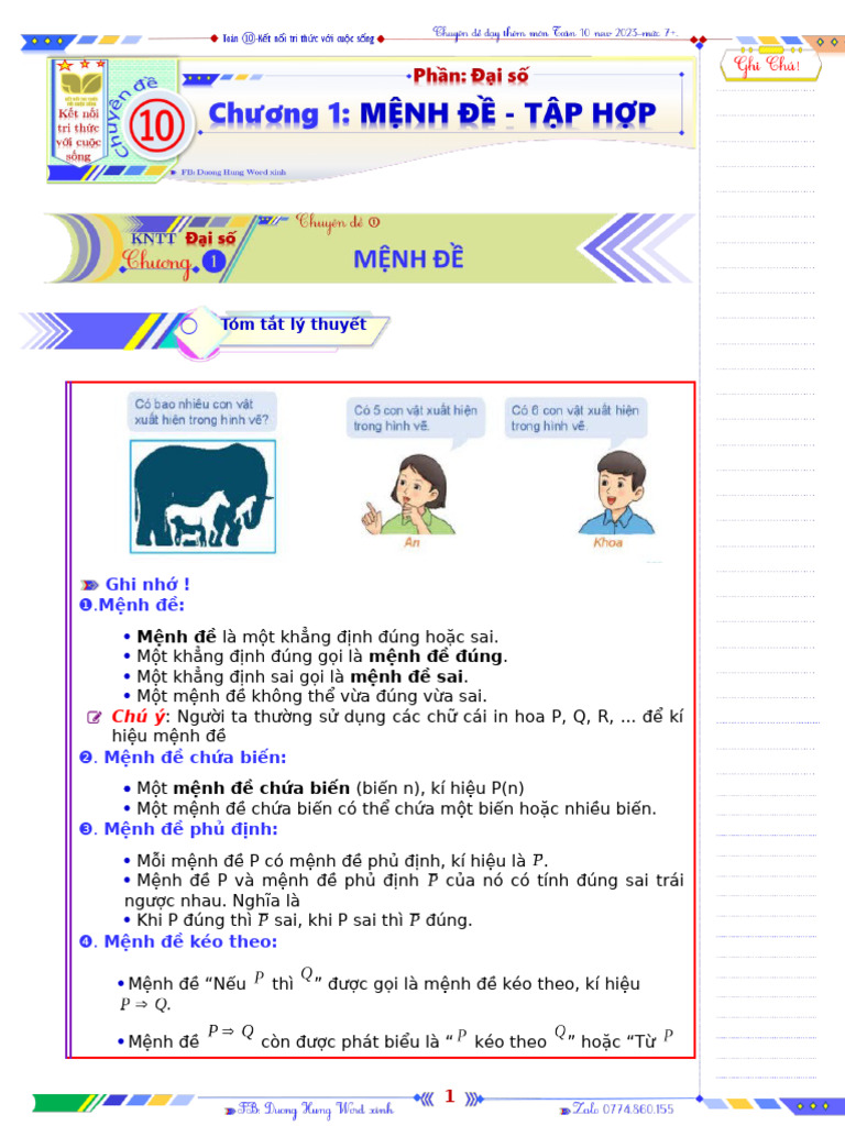 DS 10-C1-B1-Menh de - Kntt-Alg | PDF