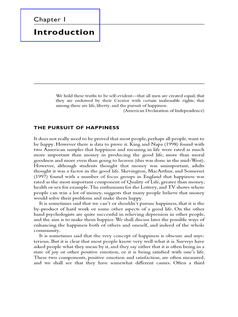 The Psychology of Happiness - (1 Introduction) | PDF | Happiness ...