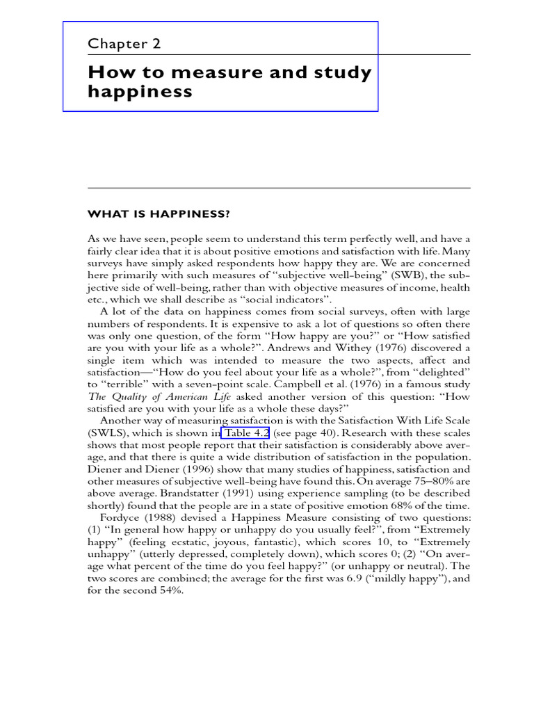 The Psychology of Happiness - (2 How To Measure and Study Happiness ...