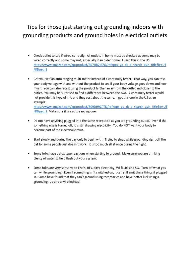 Tips For Those Just Starting Out Grounding Indoors With Grounding ...