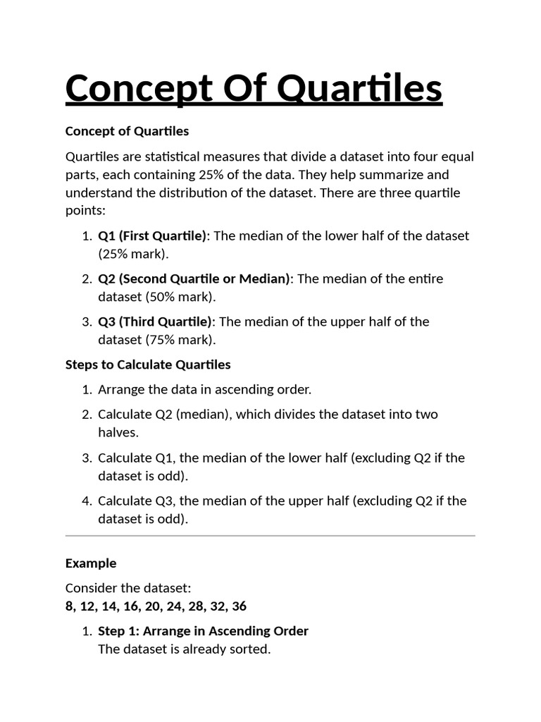 Concept of Quartiles | PDF