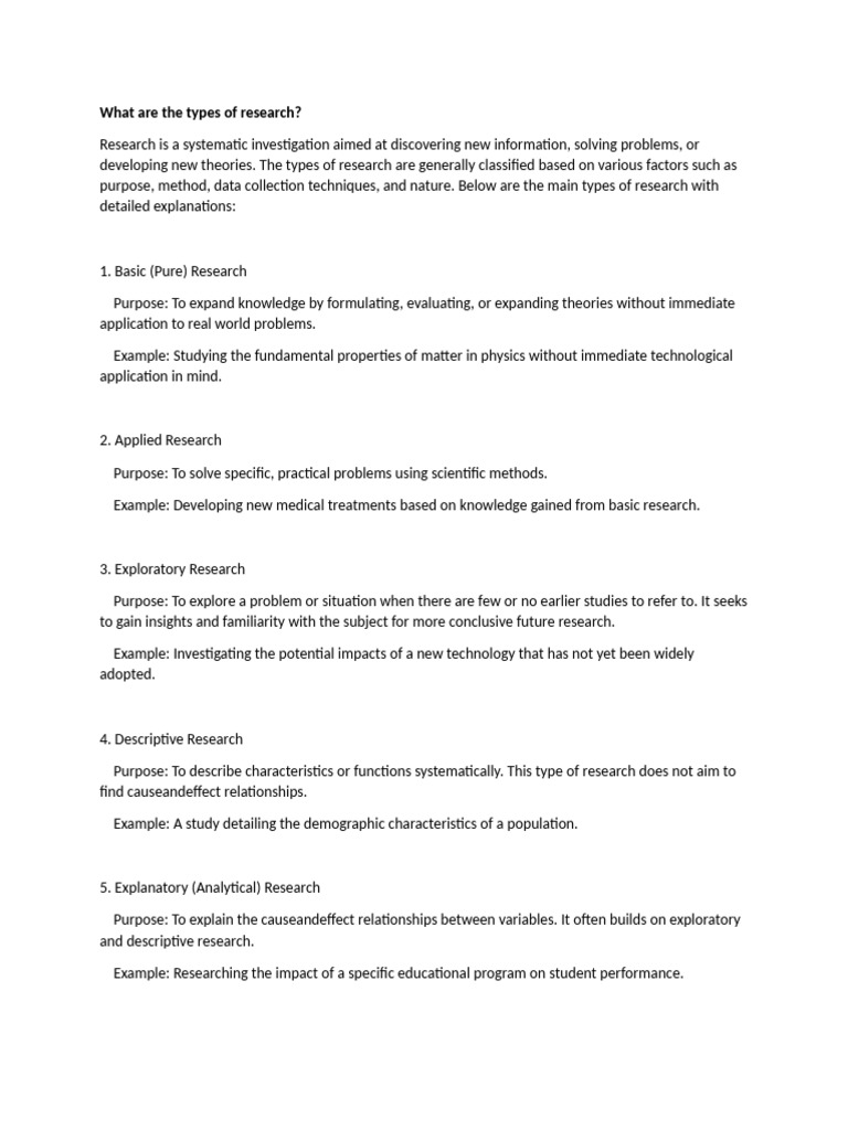 Types-of-Research | PDF | Quantitative Research | Basic Research